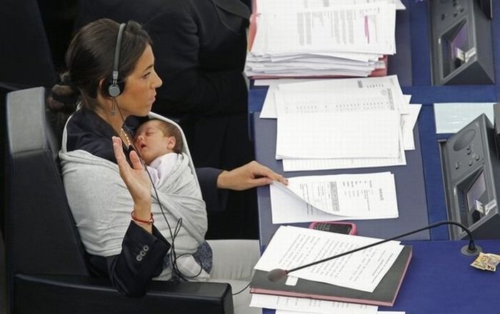 European Member of Parliament Takes Her Baby To Work | Amusing Planet